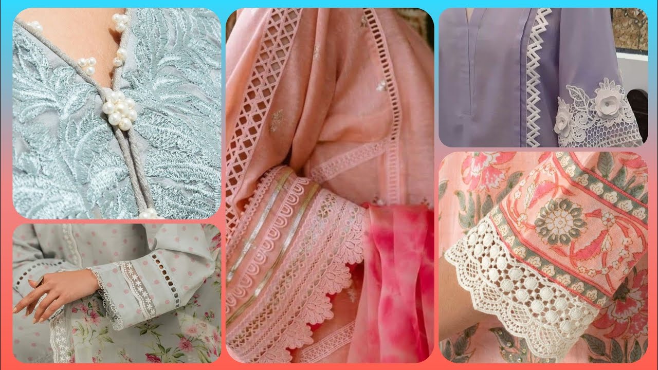 30+Very Stylish lace Neck Design For Summer /new neck design with lace# ...