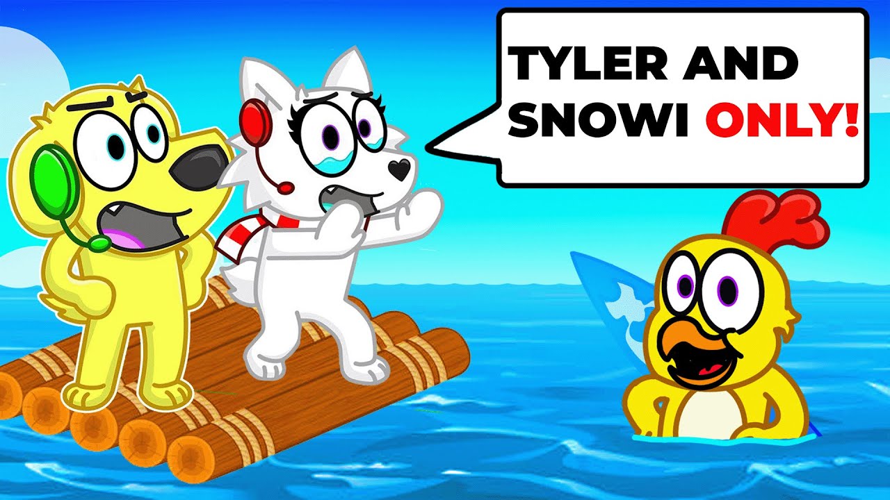 TRAPPED on a TYLER & SNOWI ONLY RAFT in Roblox! - YouTube
