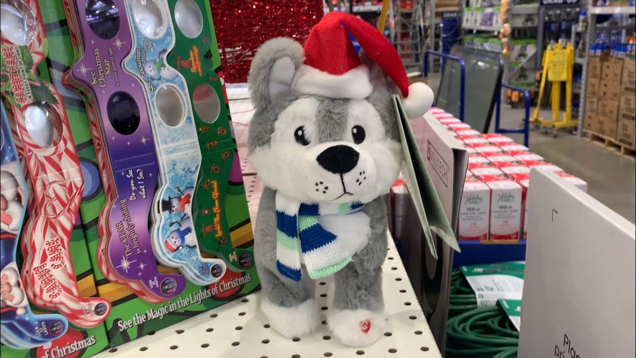 Gemmy animated Pouncing Christmas Husky - YouTube