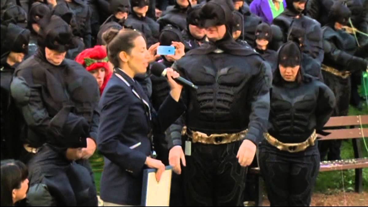 Largest gathering of people dressed as Batman in Canada - YouTube