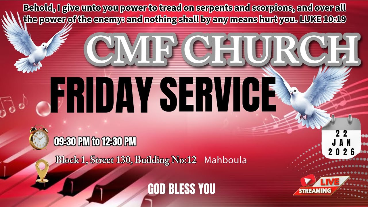 CMF CHURCH FRIDAY Service Live - YouTube