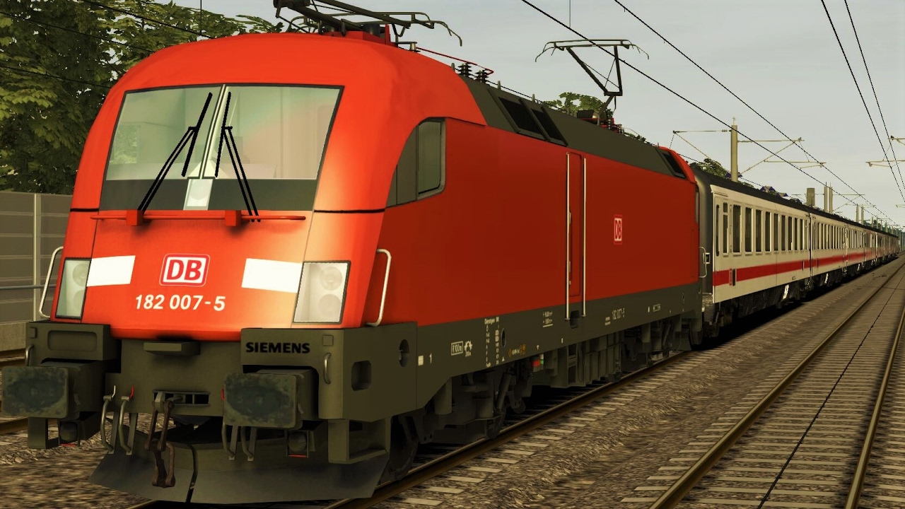 DB BR182 Taurus ES64U2 München - Augsburg NBS SFS Führerstandsmitfahrt ...
