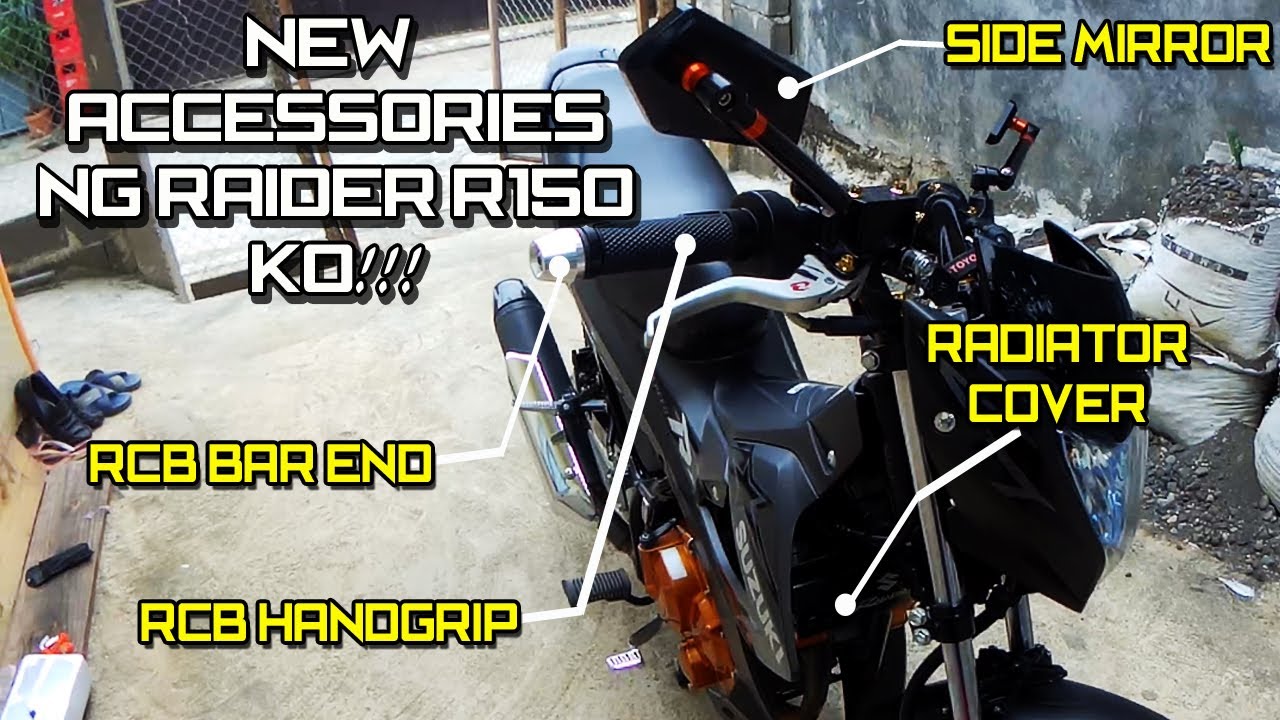 MY RAIDER R150 NEW ACCESSORIES | RCB HANDGRIP | RCB BAR END | RADIATOR ...