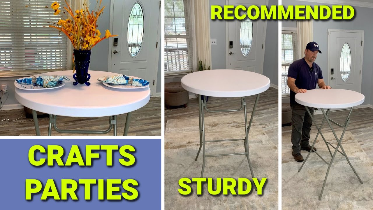 Amazon's #10 Ranked Folding Table ~ Round Table ~ Bar Height ~ Instant ...
