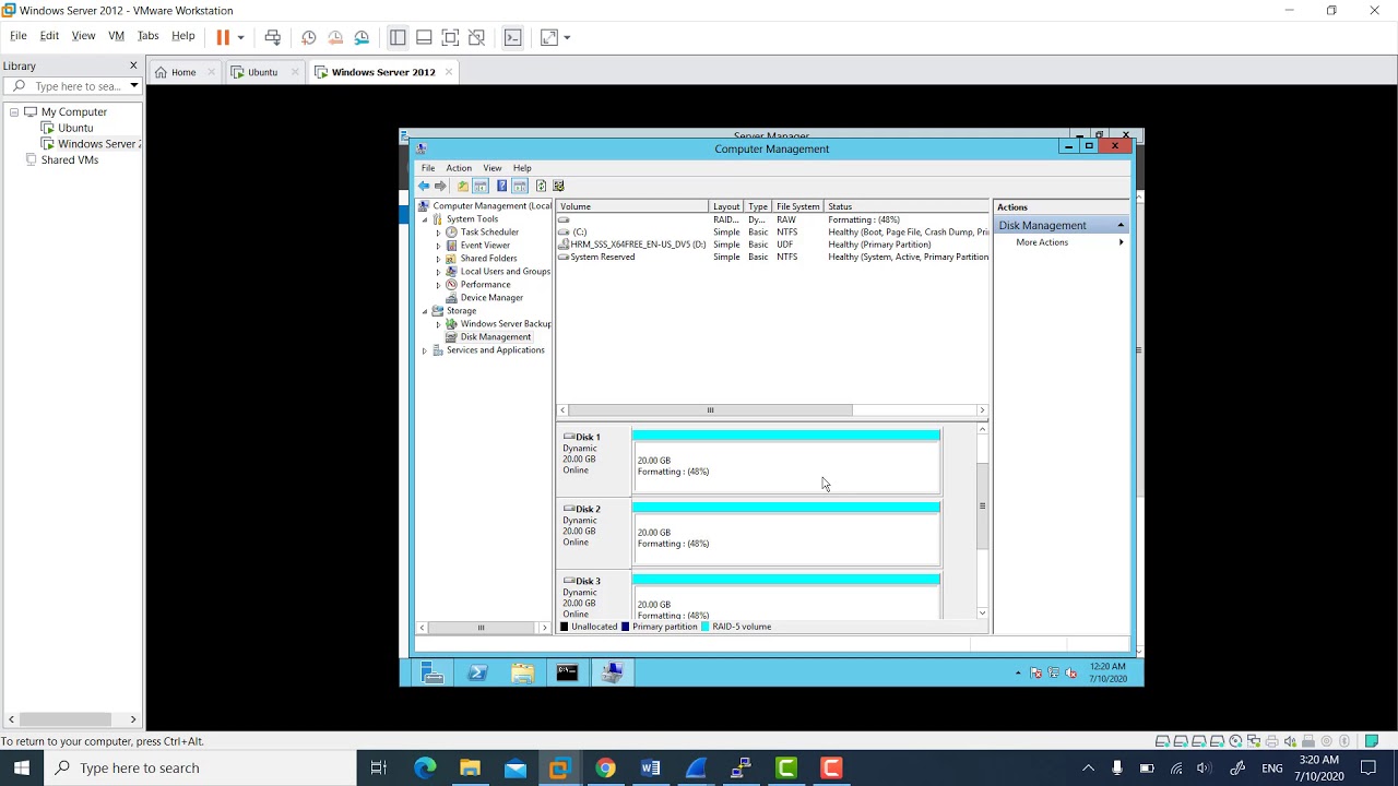 RAID 5 WINDOWS SERVER - YouTube