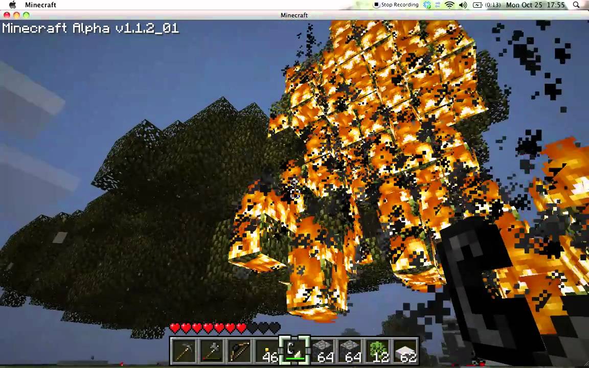 Burn the trees in Minecraft - YouTube