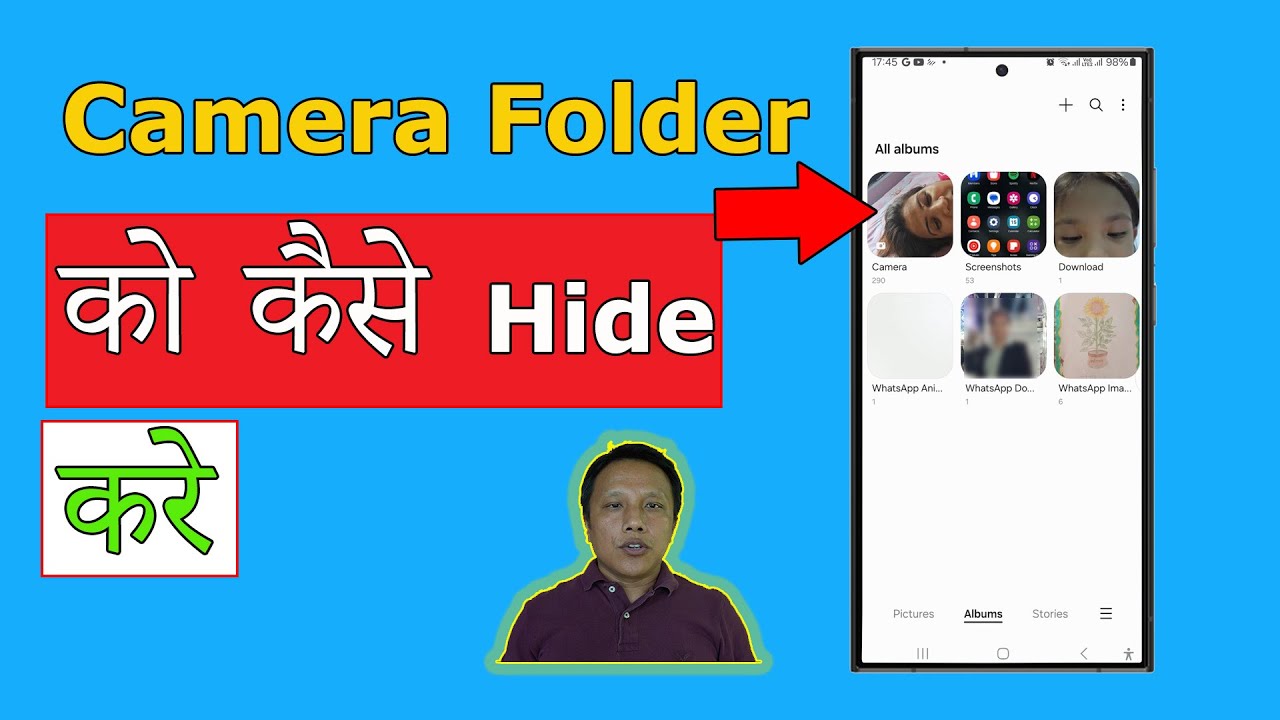 How to hide CAMERA folder from the gallery of your Samsung device - YouTube