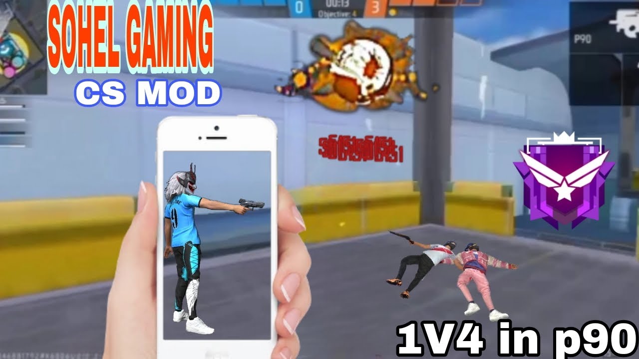 SOHEL GAMING IN CS MOD 1V4 IN P90 FOR HEADSHOT 🤯_💯 #freefire - YouTube