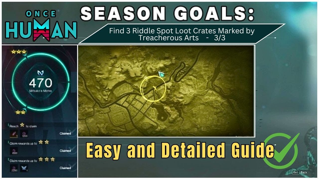 Find 3 Riddle Spot Loot Crates Season Goals Once Human - YouTube