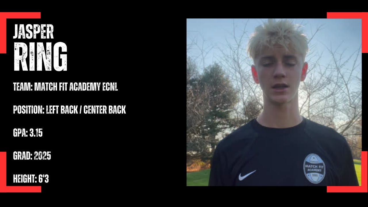 Jasper Ring (Leftback/Centerback, 3.15 GPA, Class of 2025) - YouTube