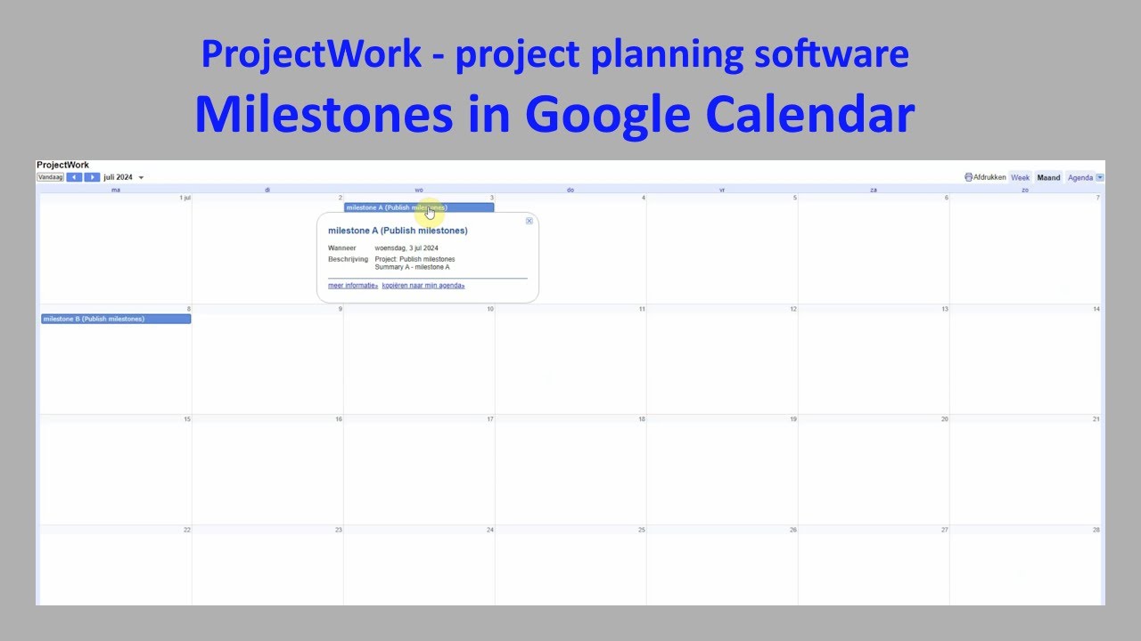 Create and update project milestones in Google Calendar - YouTube