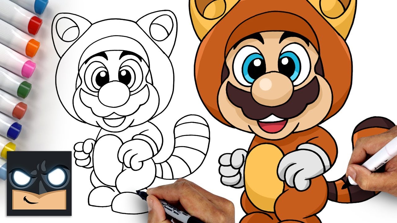 How To Draw Tanooki Mario | Super Mario - YouTube