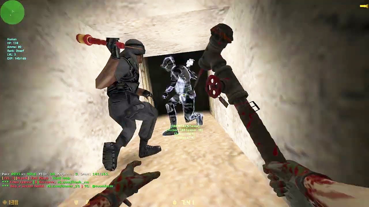 Counter Strike 1.6 | Zombie Plague Horror Gameplay | zm_dust_attack_v2 ...