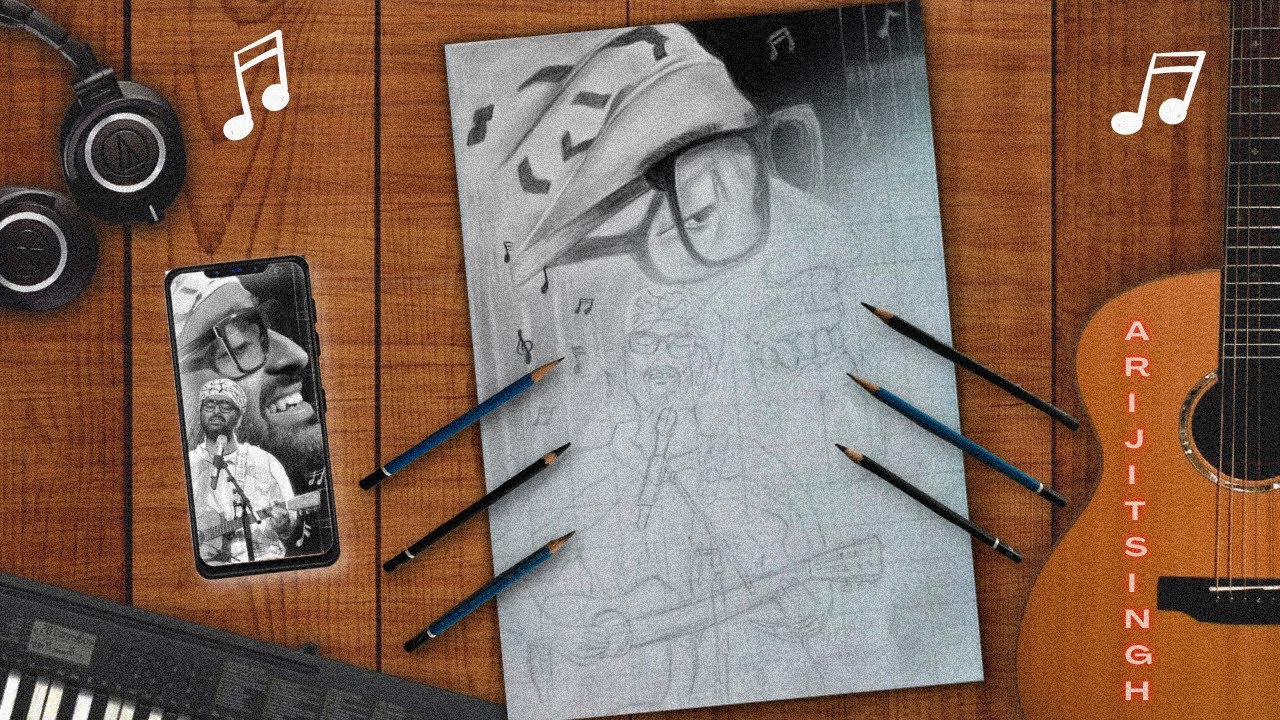 Arijit Singh Drawing | Arijit Singh Charcoal & Graphite Drawing ...
