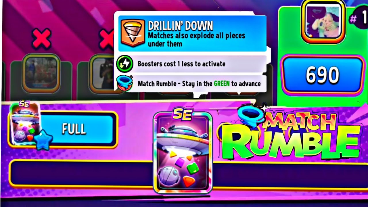 Match rumble 20 players 3 rounds drillin down Grand Winner with se ufo ...