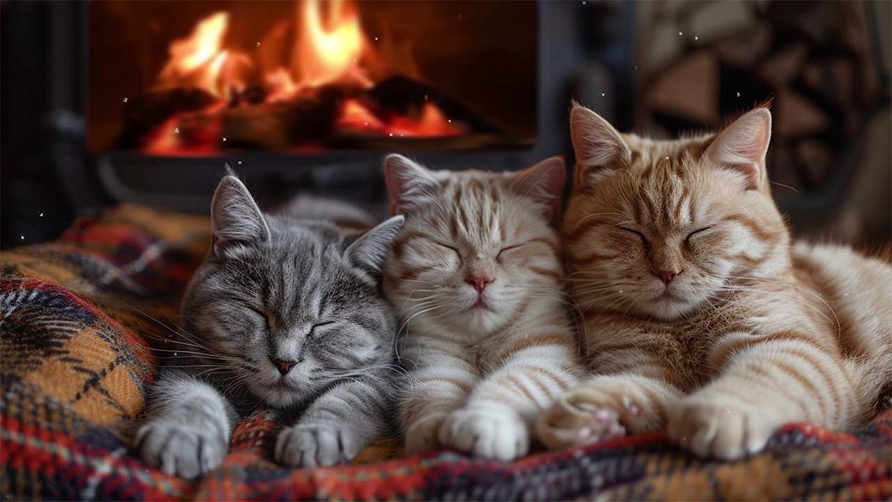 Calming Fire Sounds | Serene Atmosphere and Purring ASMR for Instant ...