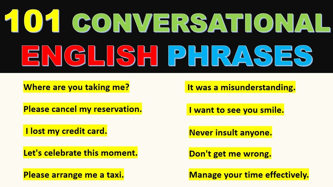 101 English Conversation Sentences || English Phrases For Everyday Use ...
