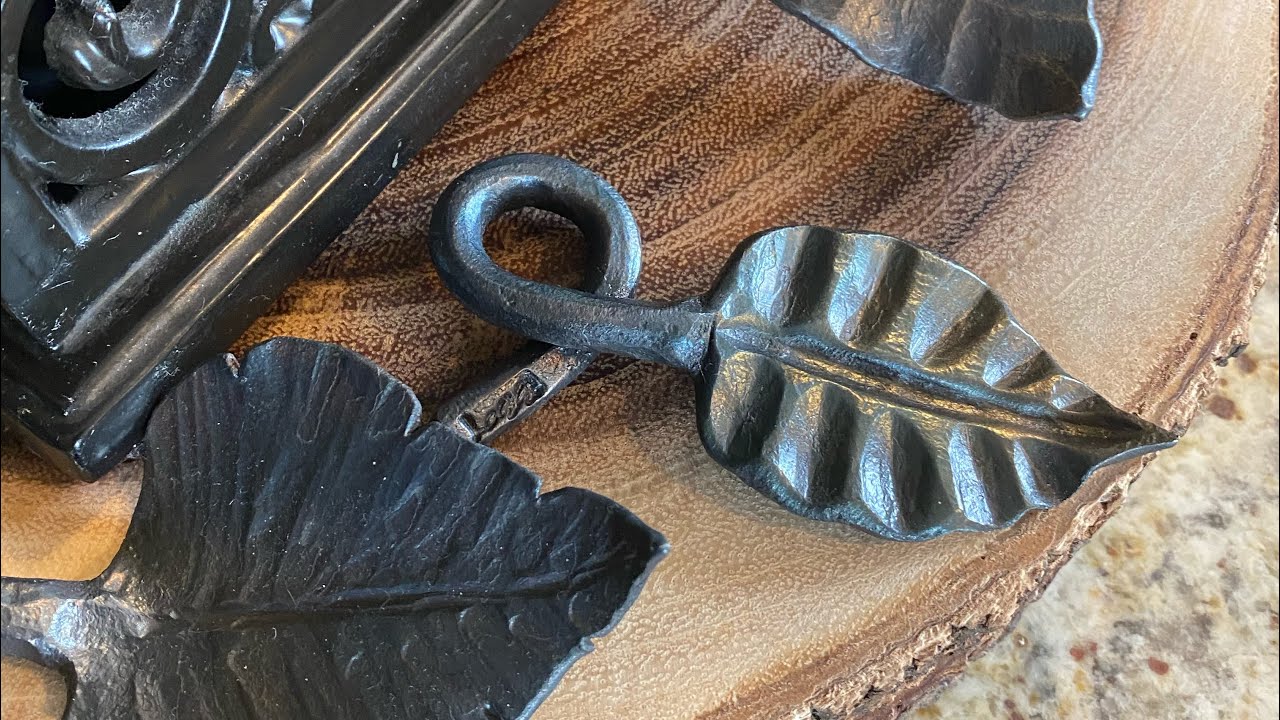 Blacksmith hand forged decorative leaf from a RR spike, DIY tutorial - YouTube