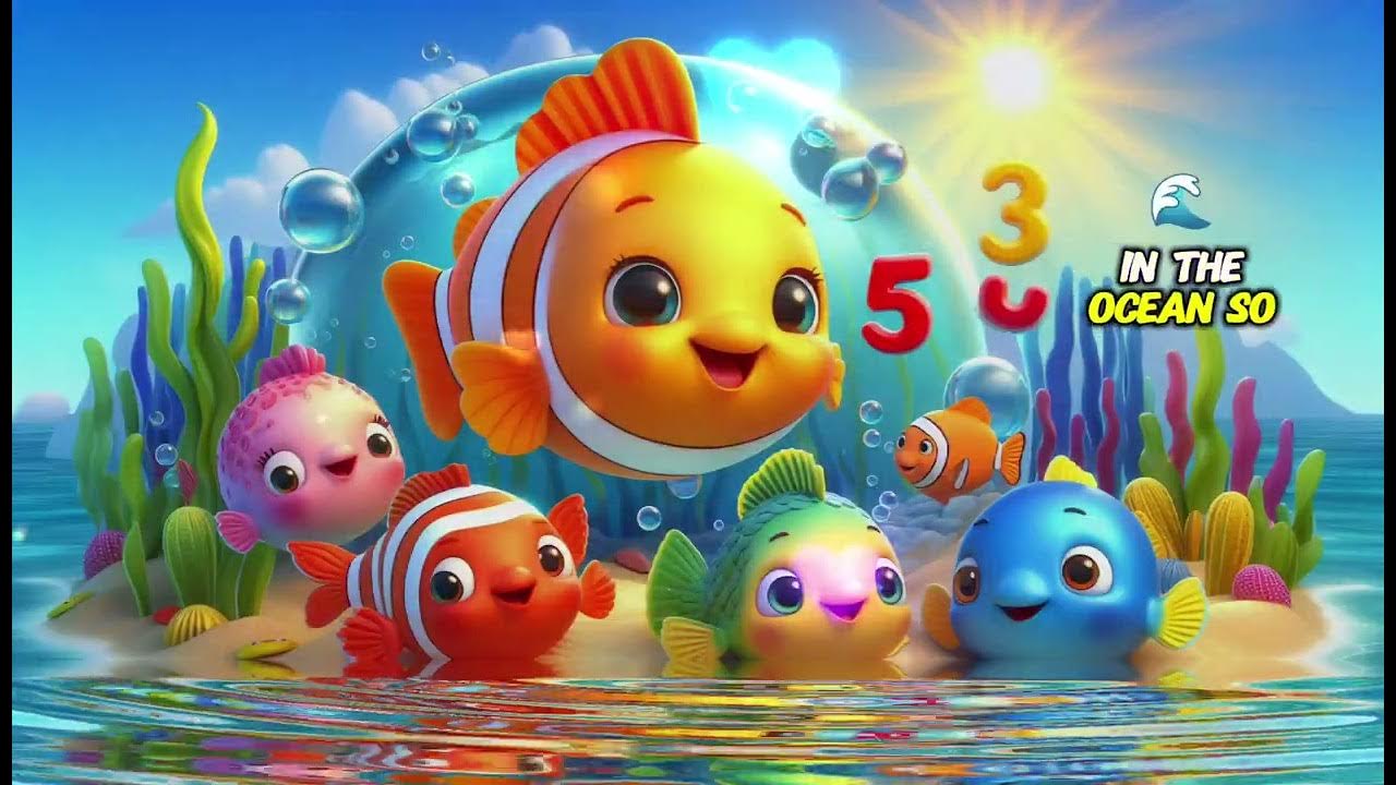 "Five Little Fish - Fun Counting Song for Kids | Learn Numbers with ...