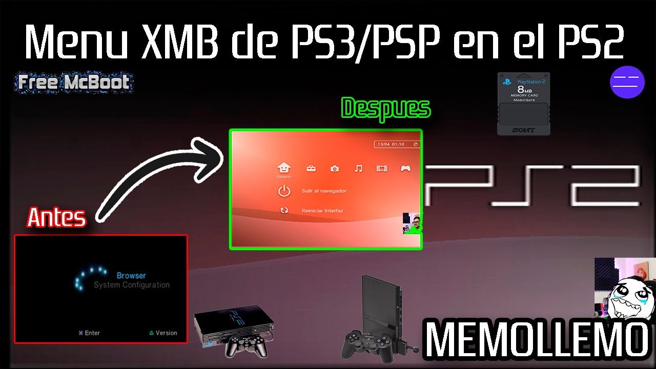 Menu de PSP - PS3 en el PS2 | OSD-XMB FreeMcBoot | - YouTube