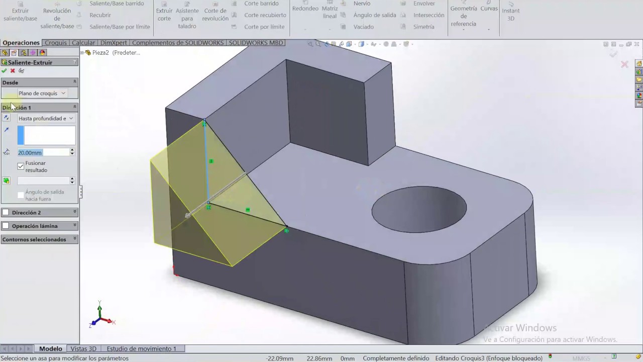 Creación de piezas en SolidWorks Pieza B - YouTube