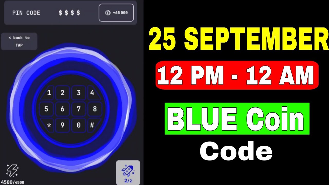 Today Blue Coin Code | 25 Sep 12pm to 12am Blue Coin Code #bluecoin # ...