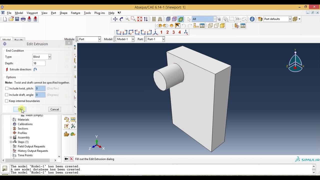 Abaqus Basic Video Basic Abaqus Video For Begineers Part 1 Youtube