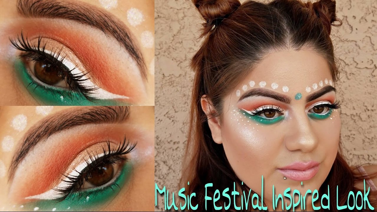Music Festival Inspired Makeup - YouTube