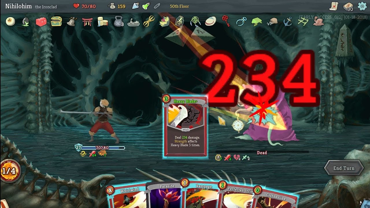 Slay the Spire Time Eater Endboss Turn 3 kill 234 damage hit! - YouTube