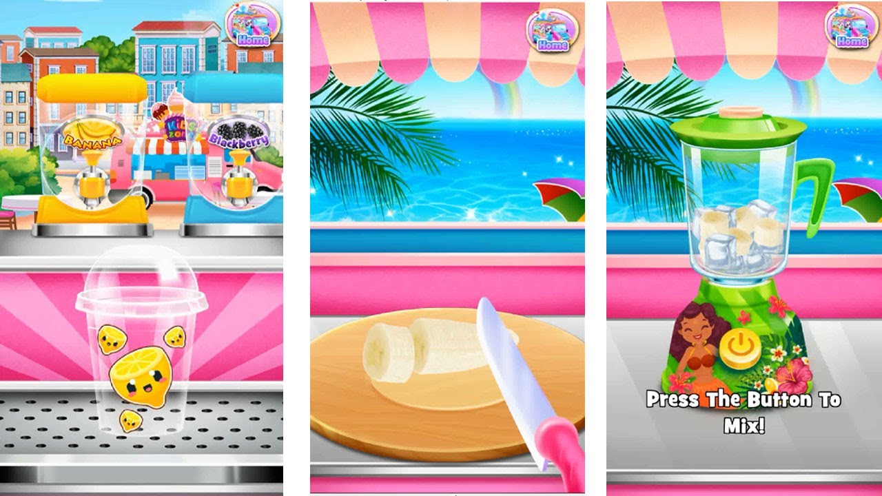 RAINBOW SLUSHY MAKER, DRINKS FOR SUMMER | COOKING GAME FOR KID | ALL ...