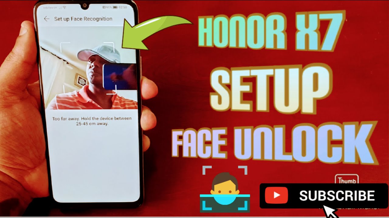 Honor X7 How to Setup Face Unlock Lockscreen Security|Facial ...