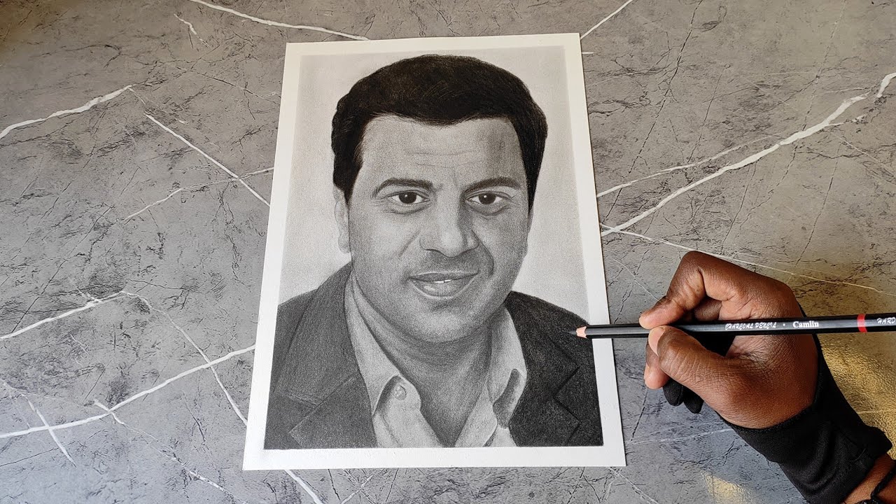 Dharmendra Face Drawing 😎 | Easy Method Step by Step | Pencil Sketch ...