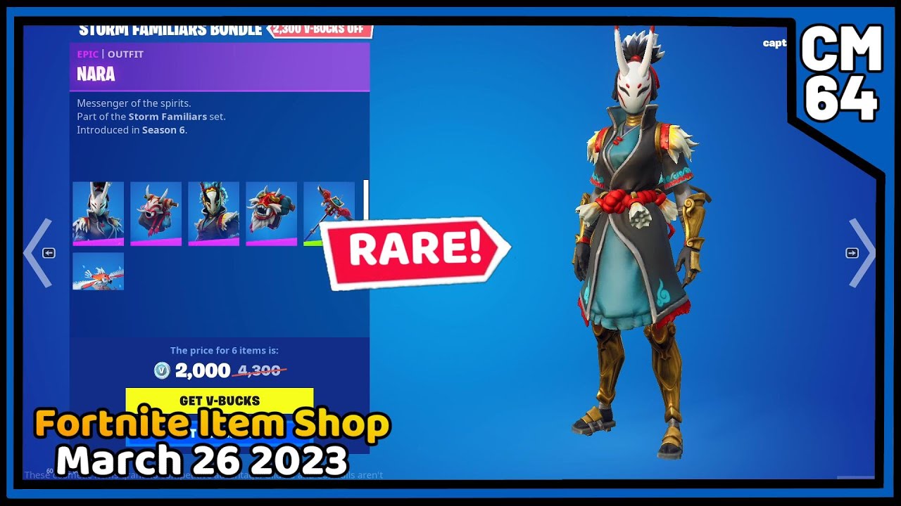 *RARE* NARA SKIN & MUCH MORE [] Fortnite Item Shop March 26 2023 - YouTube