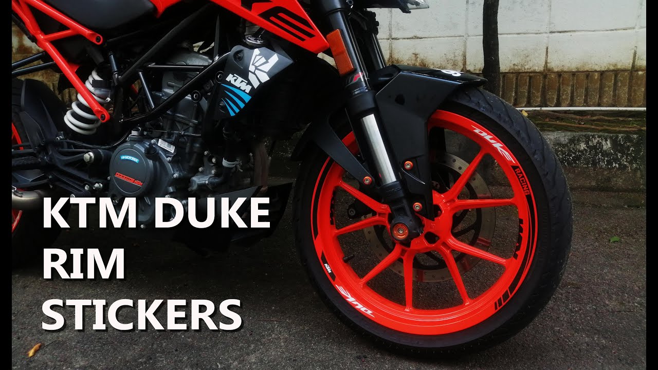 KTM Duke 200 Rim Stickers - YouTube