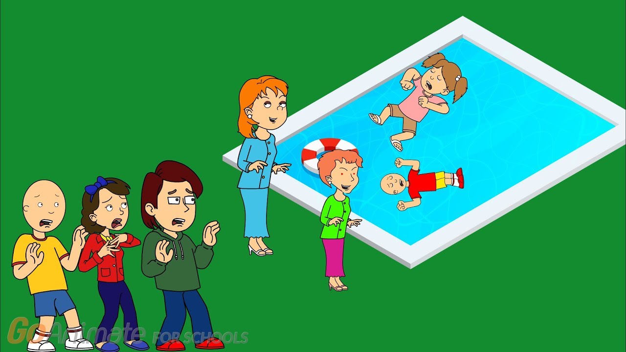 Rosie And Daisy Push Hannah And Daillou Into The Pool/Caillou Saves ...