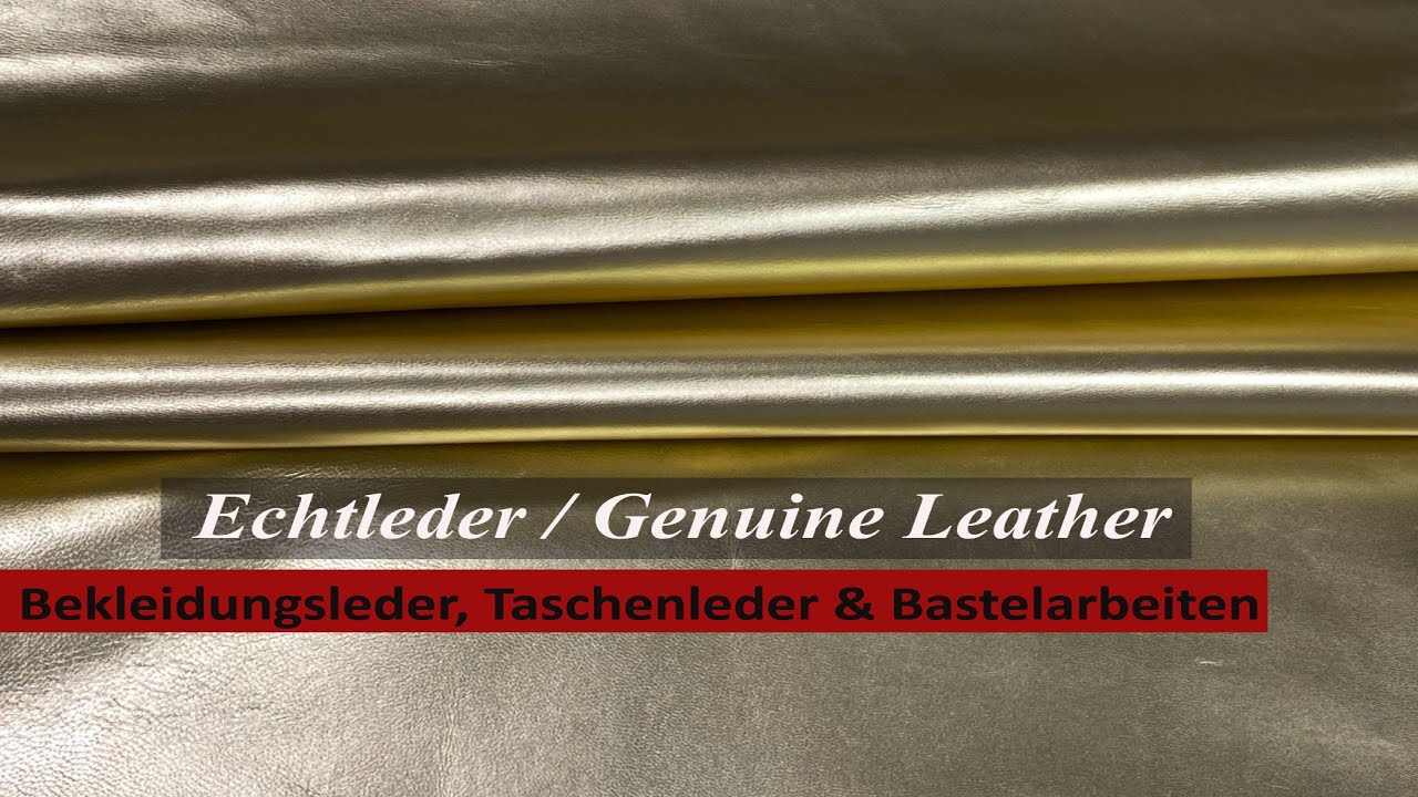 Echtes Leder, leder glatt, gold glanz | Genuine leather, smooth leather ...