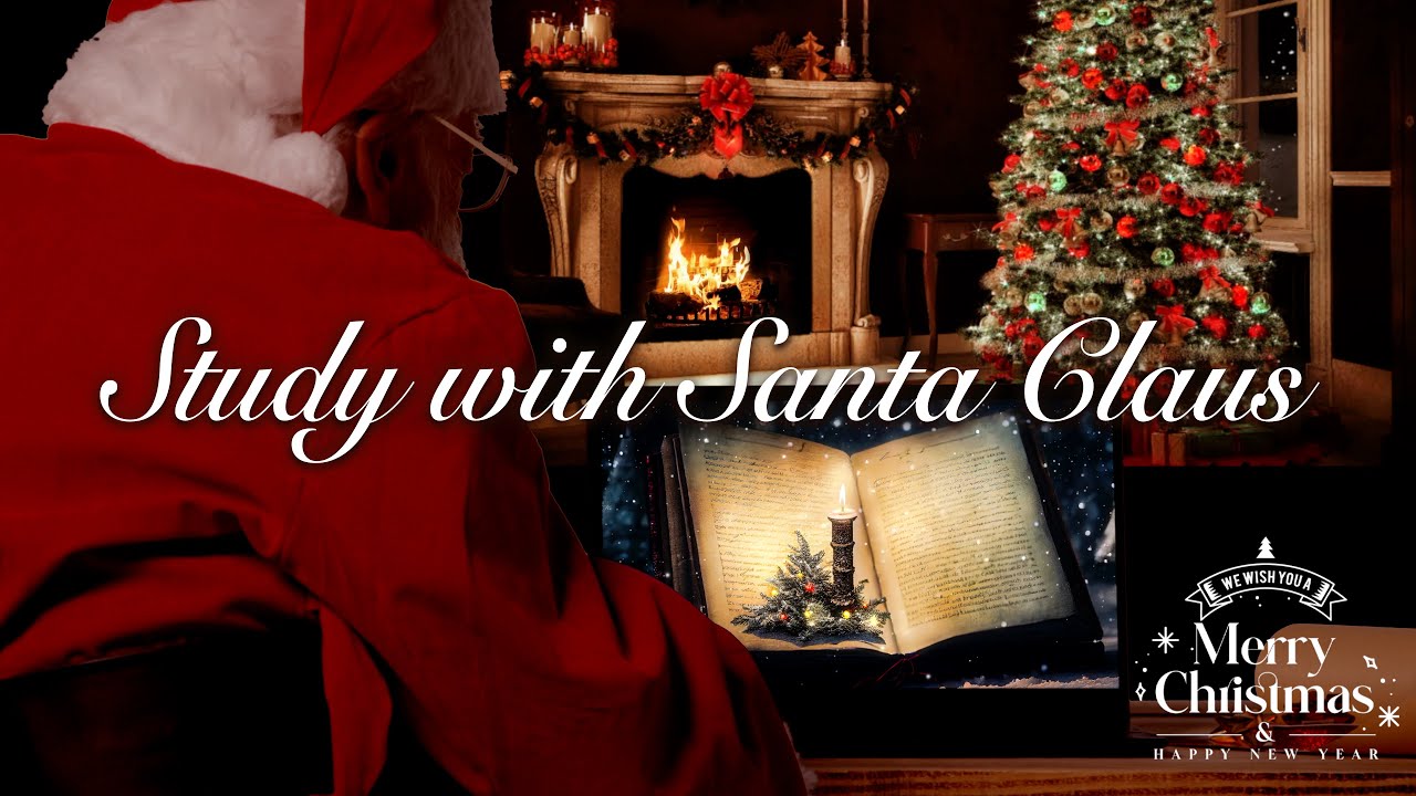 🧑‍🎄Study with Santa Claus🧑‍🎄Christmas Music Playlist with fireplace /# ...