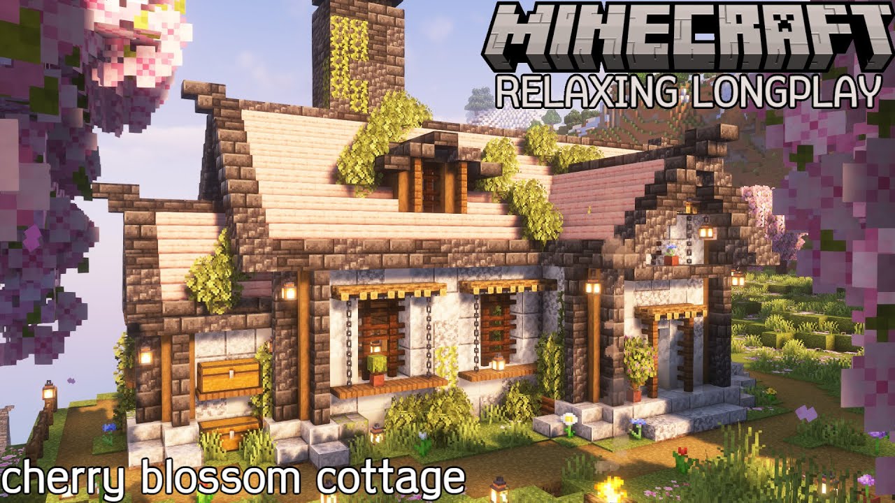 Cherry Blossom Cottage House - Minecraft Relaxing Longplay (No ...