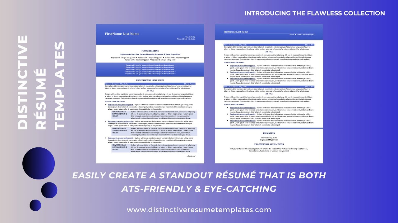 Distinctive Resume Templates Branded Career Documents Help You Stand ...