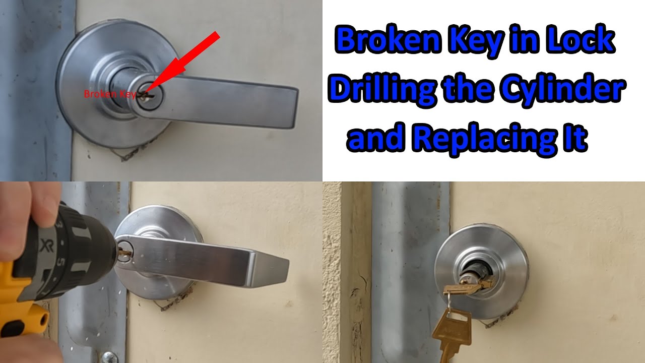 (595) Drilling Commercial Cylinder with Broken Key In It and Replacing ...
