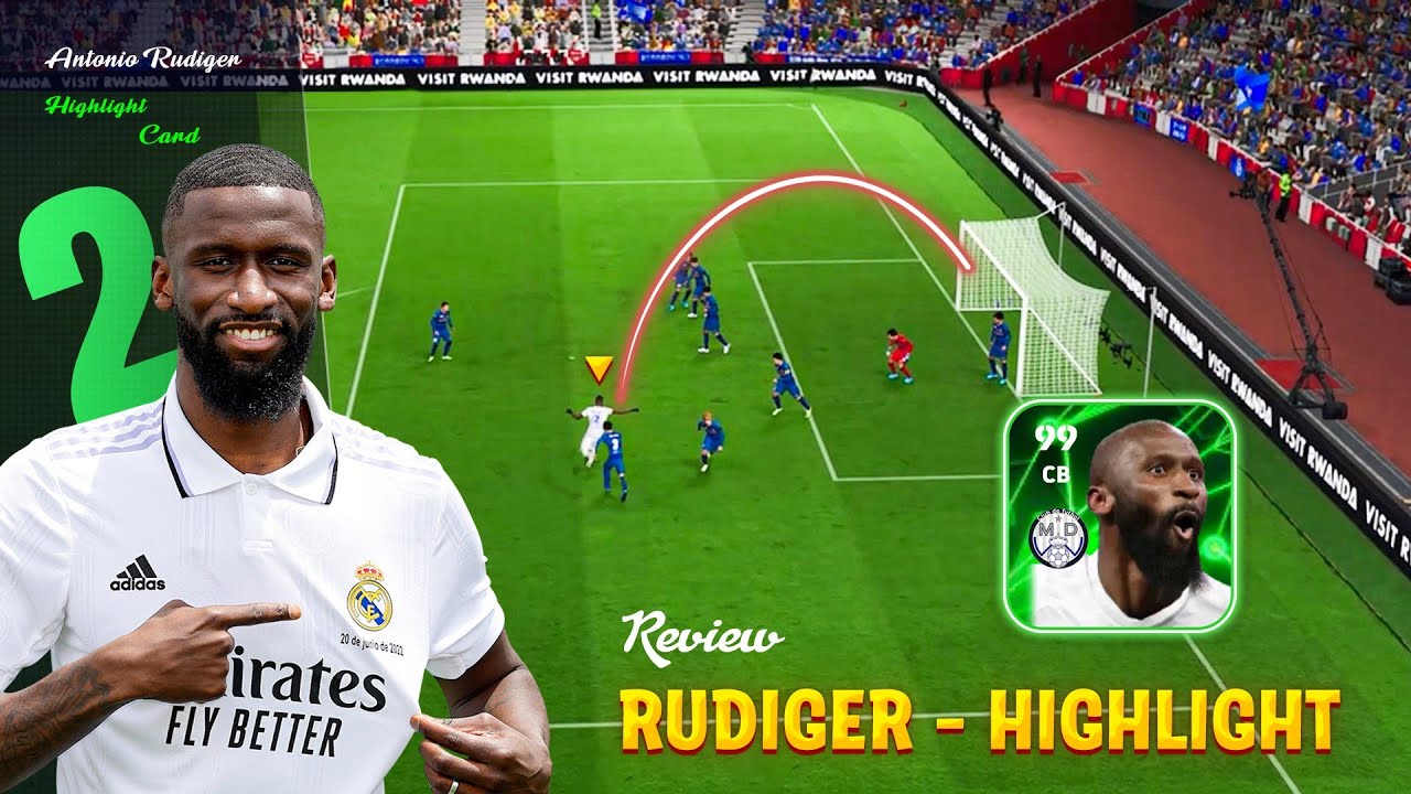 Review Antonio Rudiger's new card in eFootball 2024 - Highlight - YouTube