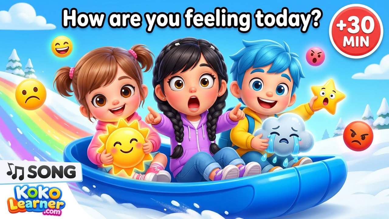 Emotions Song for Kids 😊 Learn Feelings Happy Sad Mad | 30 Minutes ...