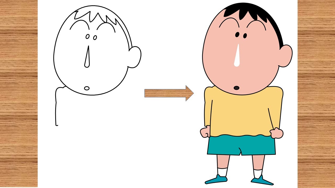 How To Draw Bo Chan Step By Step From Shin Chan/ Shin Chan Friend ...