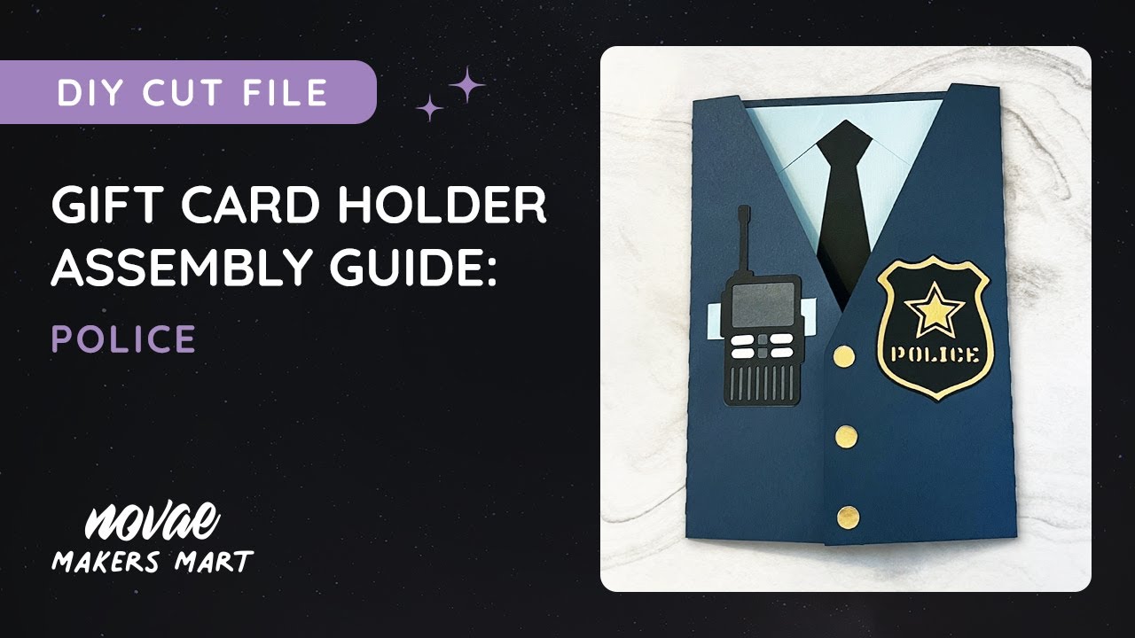 Police Gift Card Holder SVG | DIY Police Birthday Card SVG Cut File ...