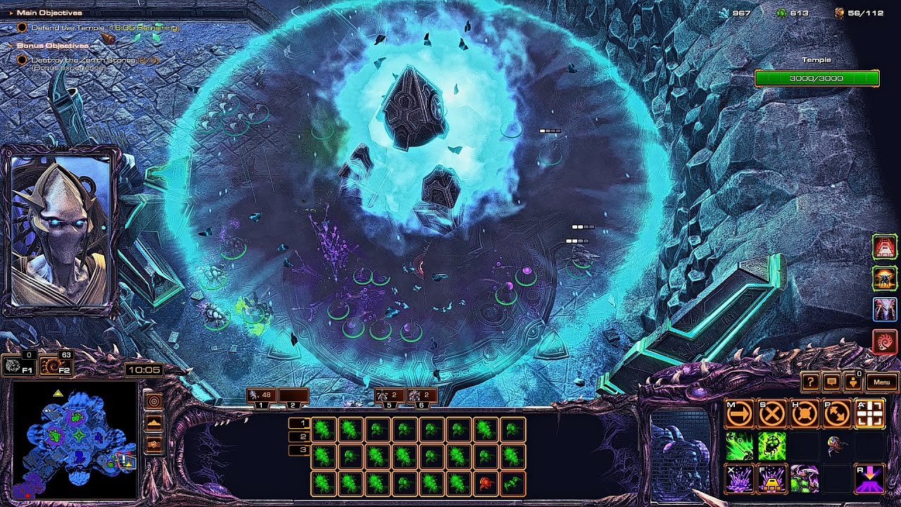 SC2 Co-Op Temple of the Past "Blast from the Past" Zagara GamePlay ...