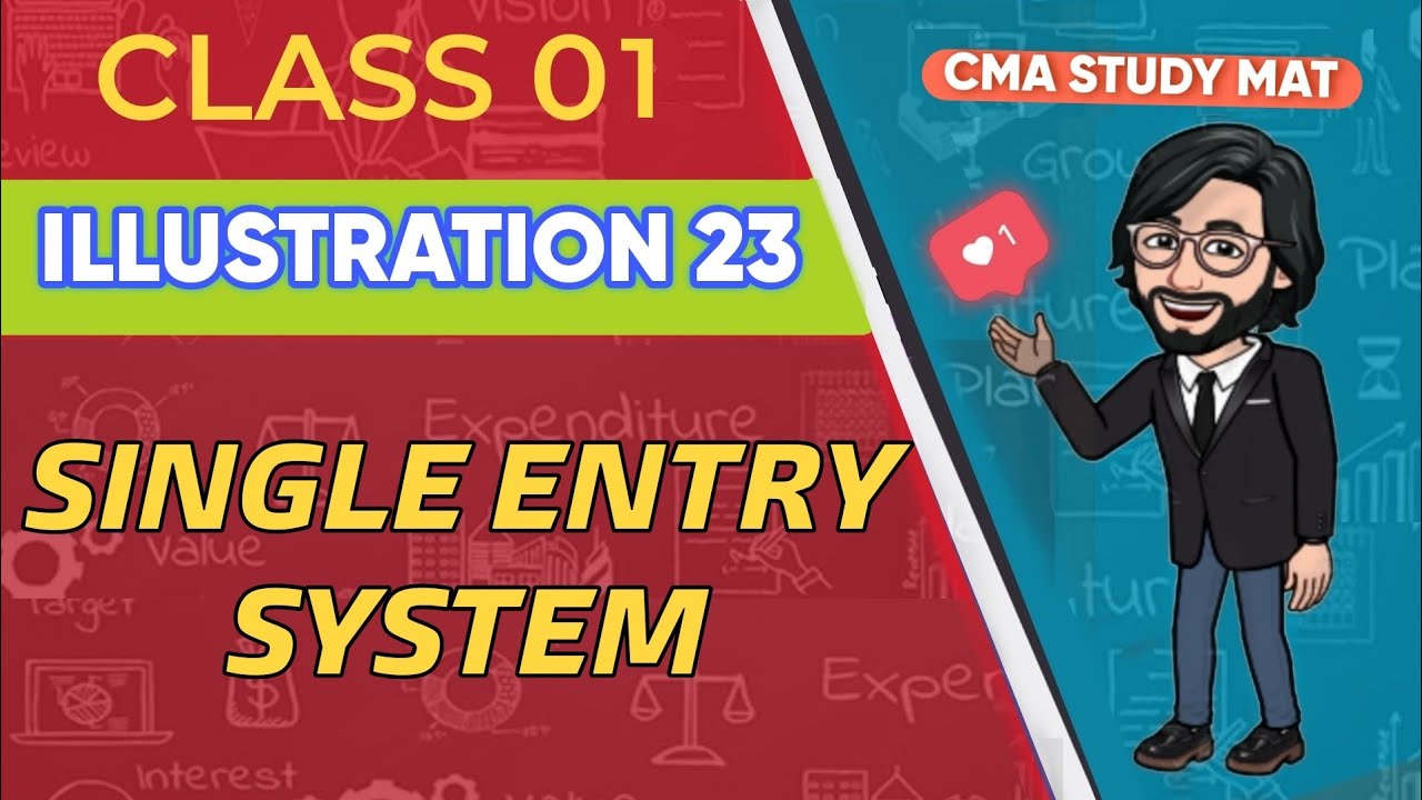 Class 1 Single Entry System Cma inter financial accounting | The ...