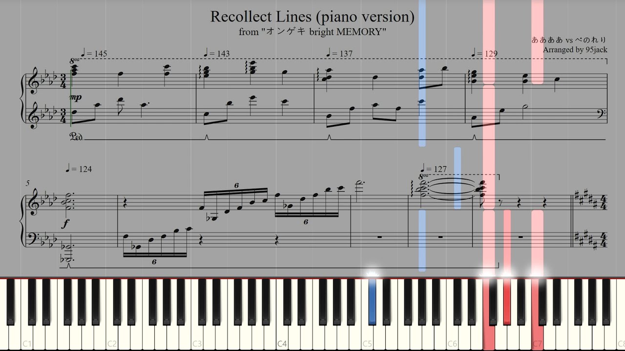 [オンゲキ] ああああ vs ぺのれり - Recollect Lines (piano version) - YouTube Music