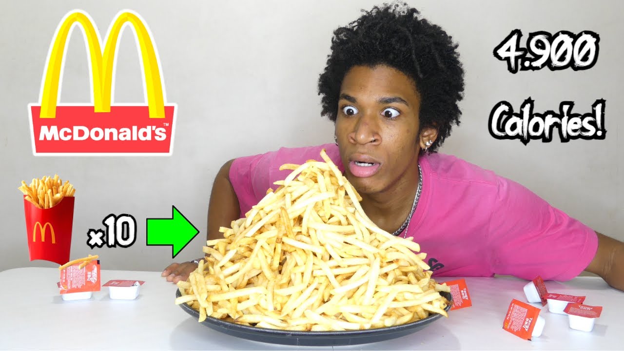 McDonalds Famous French Fry Challenge (4,900 Calories) - YouTube