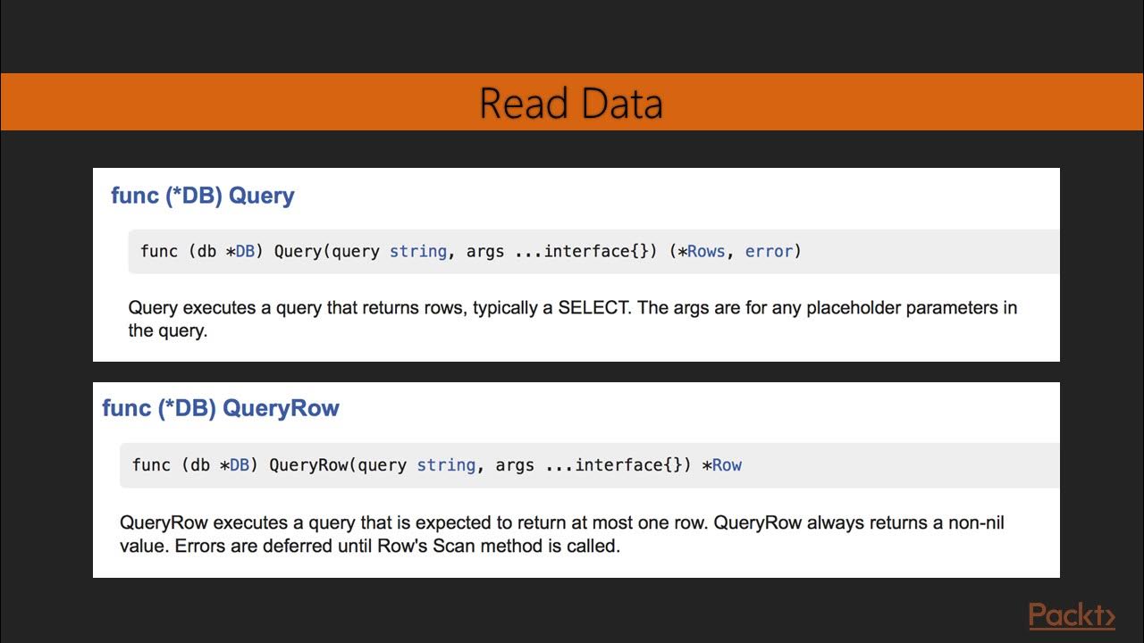Mastering Go Programming : Go with MySQL | packtpub.com - YouTube