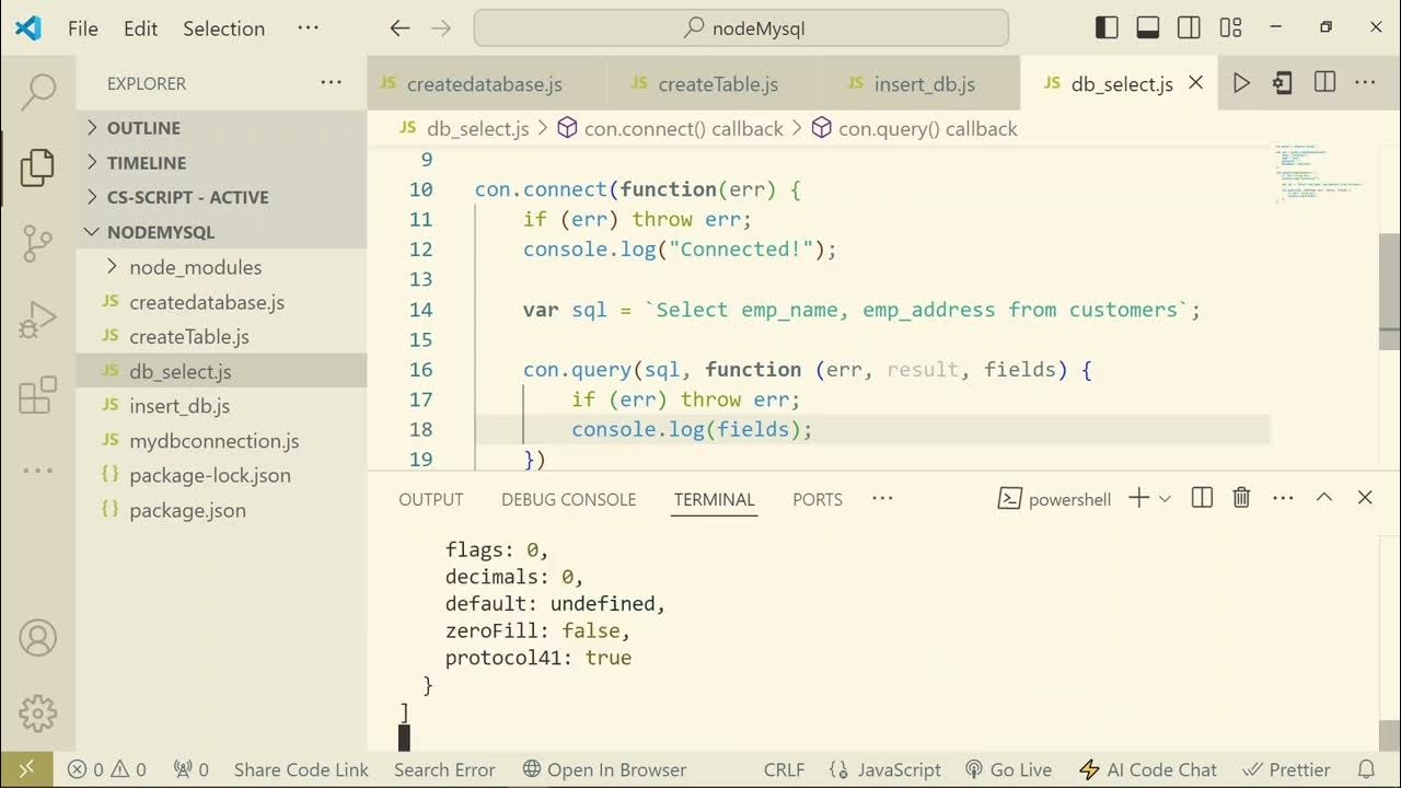 NODE.JS MYSQL DATABASE- Exercise - YouTube